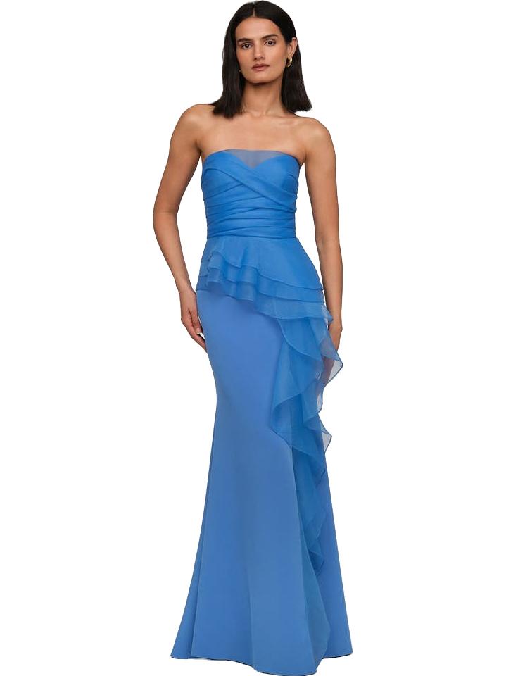 THEIA Theia Morgan Crepe and Organza Gown